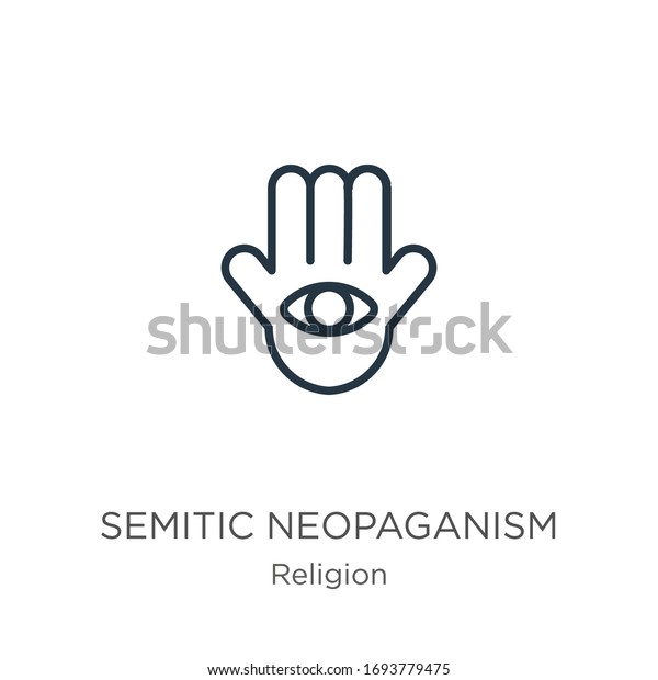 Semitic Neopaganism Icon Thin Linear Semitic Stock Vector (Royalty Free ...