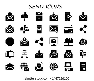 Send Icon Set 30 Filled Send Stock Vector (Royalty Free) 1447826120 ...