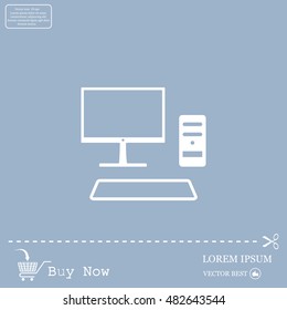 Computer Icon Pc Symbol Flat Vector Stock Vector (Royalty Free) 519909442