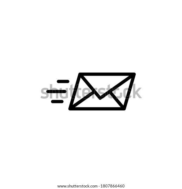Send Mail Icon Black Line Style Stock Vector (Royalty Free) 1807866460