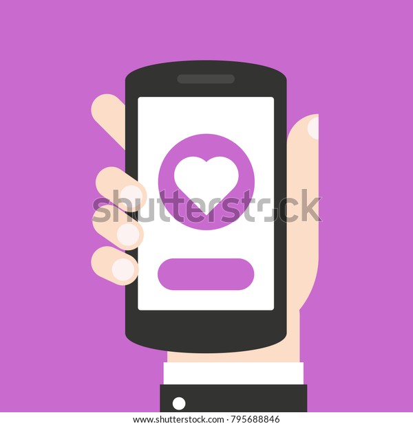 Sending Love Message Concept Hand Holding Stock Vector (Royalty Free ...