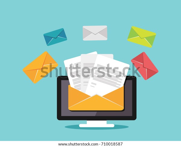 Sending Receiving Email Concept Illustration Email Stock Vector ...