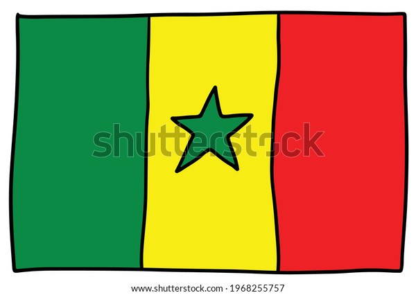 Senegal Flag Doodle Hand Drawing Sketch Stock Vector (Royalty Free ...