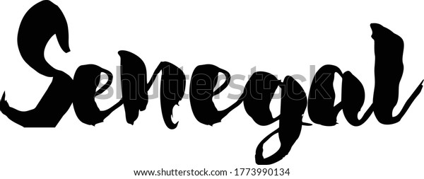 Senegal Handwritten Font Calligraphy Black Color Stock Vector (Royalty ...