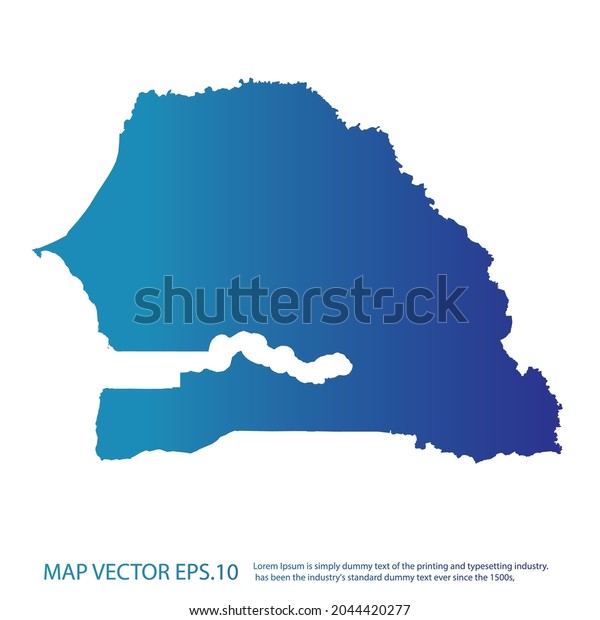Senegal Map Infographic Style Blue Gradient Stock Vector (Royalty Free ...