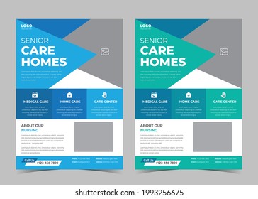 Senior Care Flyer Template Old Age Stock Vector (Royalty Free ...