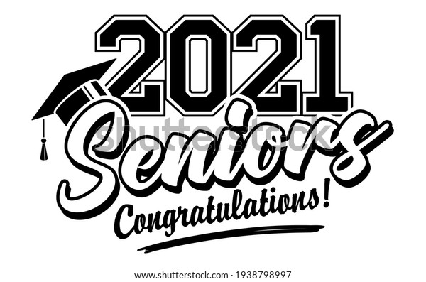 Saludo Senior Class de 2021, tarjeta: vector de stock (libre de ...