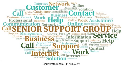 Senior Support Group Word Cloud Vector: เวกเตอร์สต็อก (ปลอดค่าลิขสิทธิ์ ...