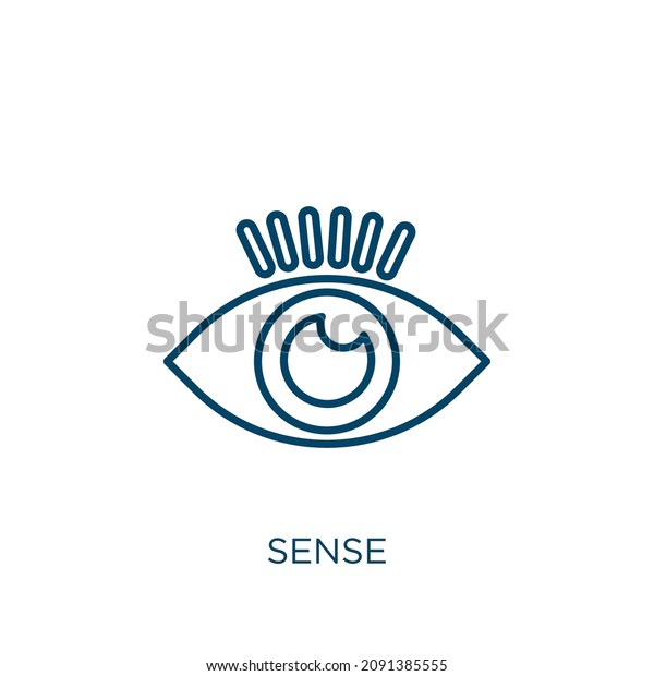 Sense Icon Thin Linear Sense Outline Stock Vector (Royalty Free) 2091385555