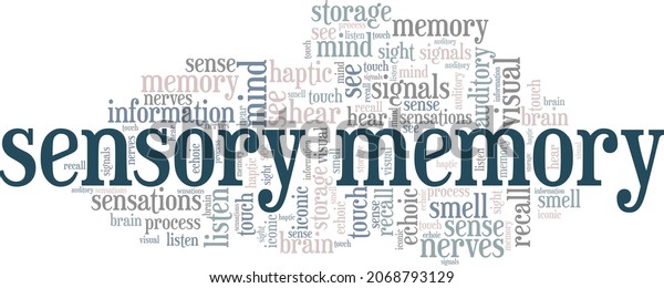 Sensory Memory Vector Illustration Word Cloud: เวกเตอร์สต็อก (ปลอดค่า ...
