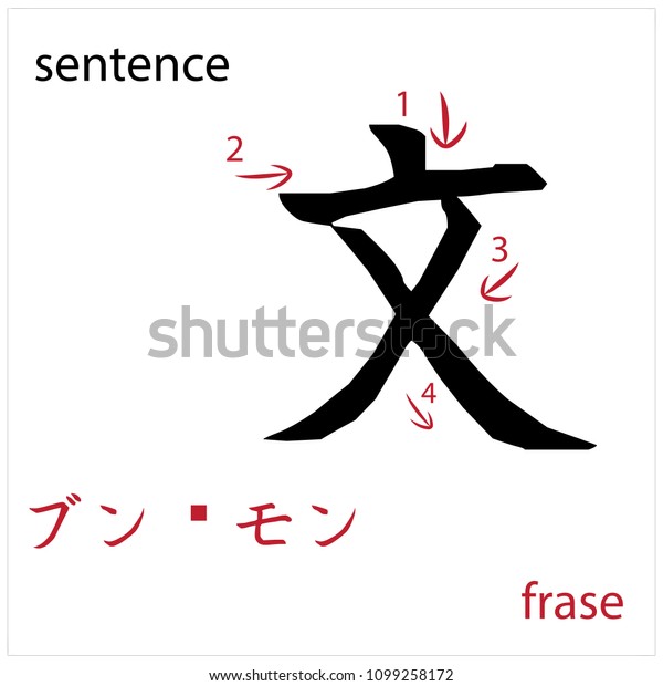Sentence Japanese Flash Card Vector Design Stock Vector (Royalty Free ...