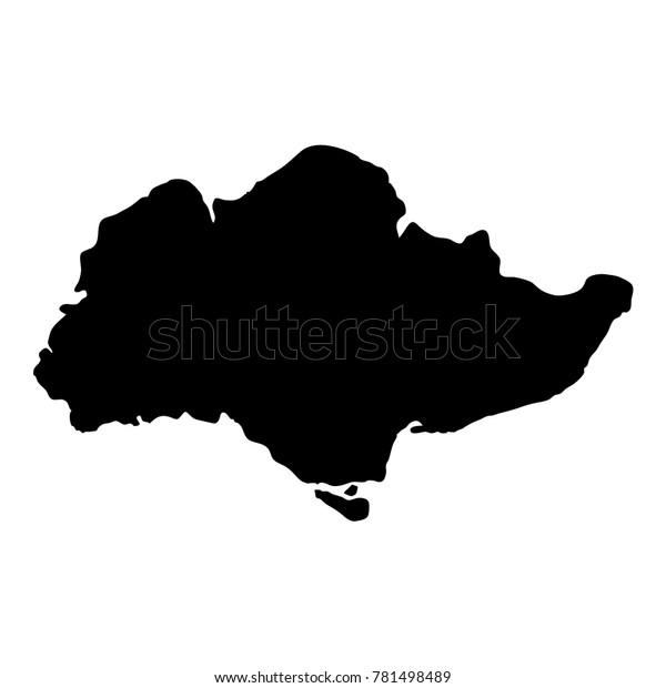 Sentosa Map Island Silhouette Icon Isolated Stock Vector (Royalty Free ...