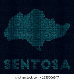 Sentosa Tech Map Island Symbol Digital Stock Vector (Royalty Free ...