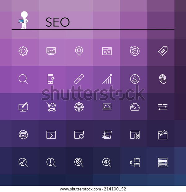Seo Development Line Icons Set Vector Stock Vector (Royalty Free ...