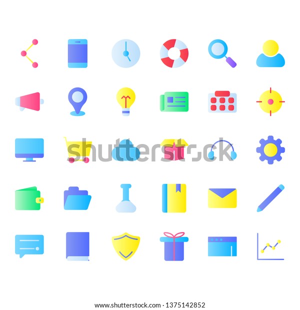 Seo Icon Set Px Perfecto Stock Vector (Royalty Free) 1375142852 ...