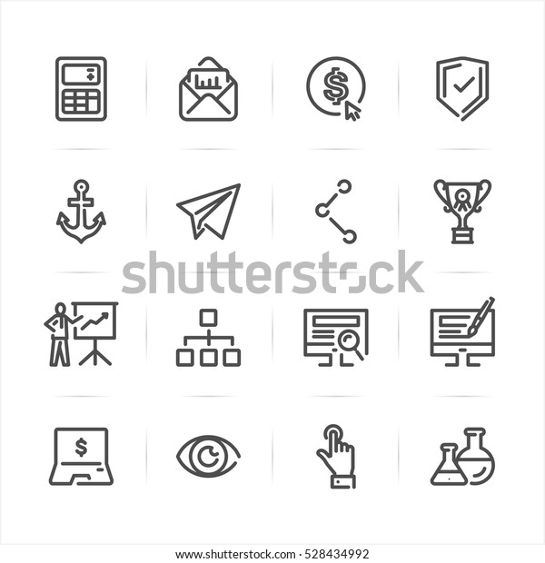 Seo Internet Icons White Background Stock Vector (Royalty Free) 528434992