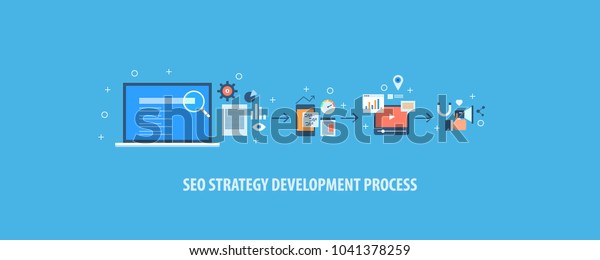 Seo Strategy Development Seo Campaign Business Stock Vector (Royalty ...