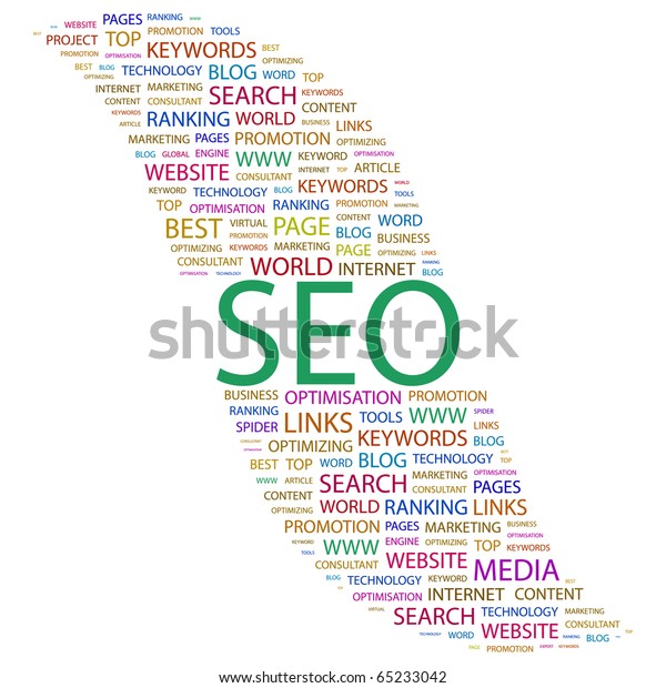 Seo Word Collage On White Background Stock Vector (Royalty Free ...