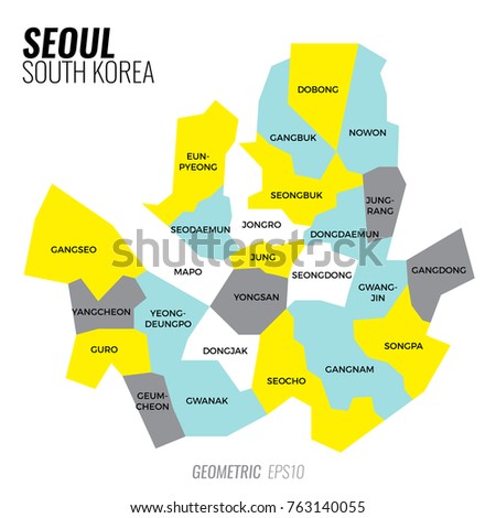 Seoul City Map Flat City Graphic 스톡 벡터(사용료 없음) 763140055 - Shutterstock