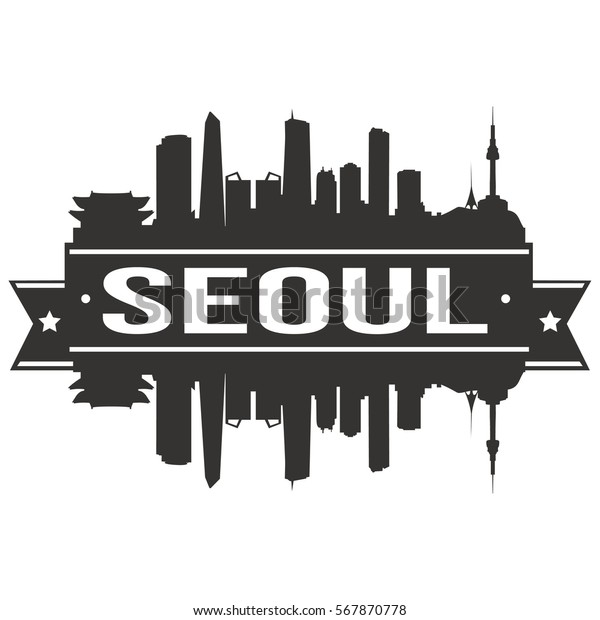 Seoul Skyline Stamp Silhouette Vector City Stock Vector (Royalty Free ...