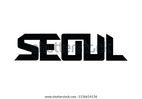 Seoul Typography Design Vector Tshirt Poster Stock Vector (Royalty Free ...