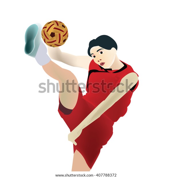 Sepak Takraw Sport Vector Stock Vector (Royalty Free) 407788372