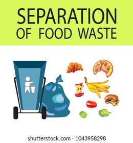 Garbage Recycling Poster Separation Garbage Food: เวกเตอร์สต็อก (ปลอด ...