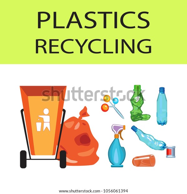 Separation Garbage Icons Garbage Waste Isolated Stock Vector (Royalty ...