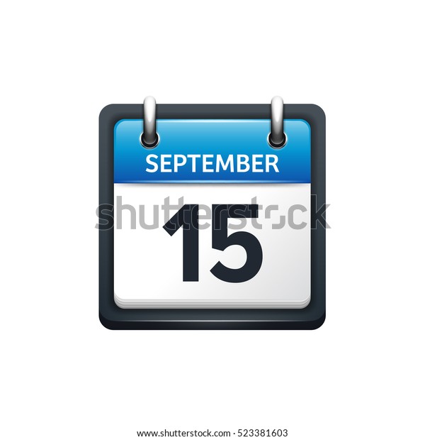 September 15 Calendar Iconvector Illustrationflat Stylemonth Stock ...