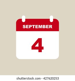September 4 Calendar Icon Stock Vector (Royalty Free) 427620253 ...