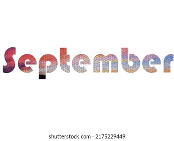 September Colorful Typography Text Banner Vector Stock Vector (Royalty ...