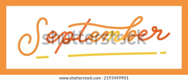 September Modern Lettering Logo Web Banner Stock Vector (Royalty Free ...
