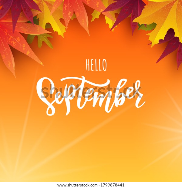 September Text Hand Lettering Typography Vector Stock Vector (Royalty ...