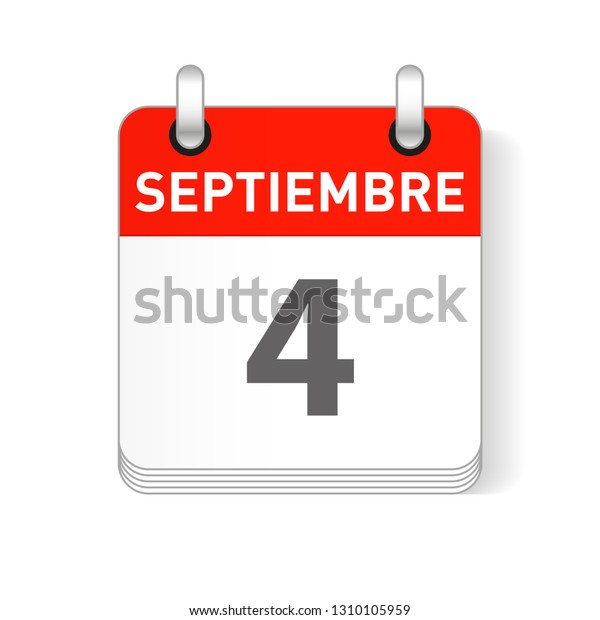 Septiembre 4 September 4 Date Visible Stock Vector (Royalty Free ...