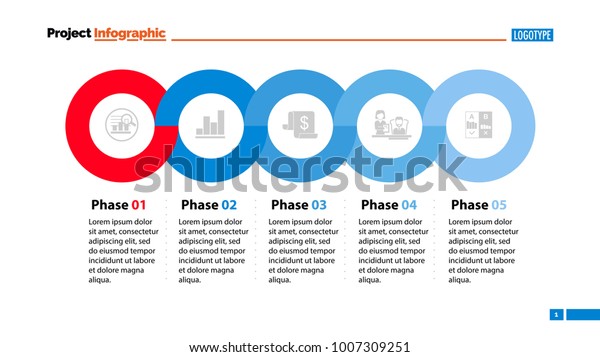 Sequence Five Phases Slide Template Stock Vector (Royalty Free ...