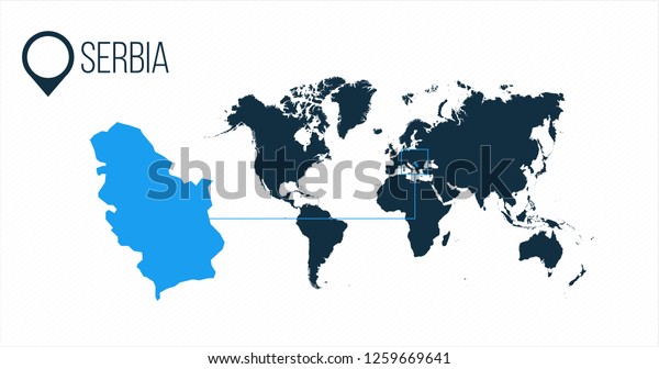 Serbia Location On World Map Infographics: vetor stock (livre de ...