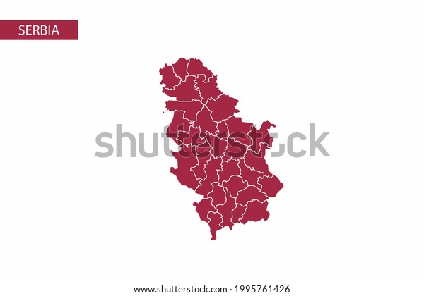 Serbia Red Map Detailed Vector Stock Vector (Royalty Free) 1995761426 ...