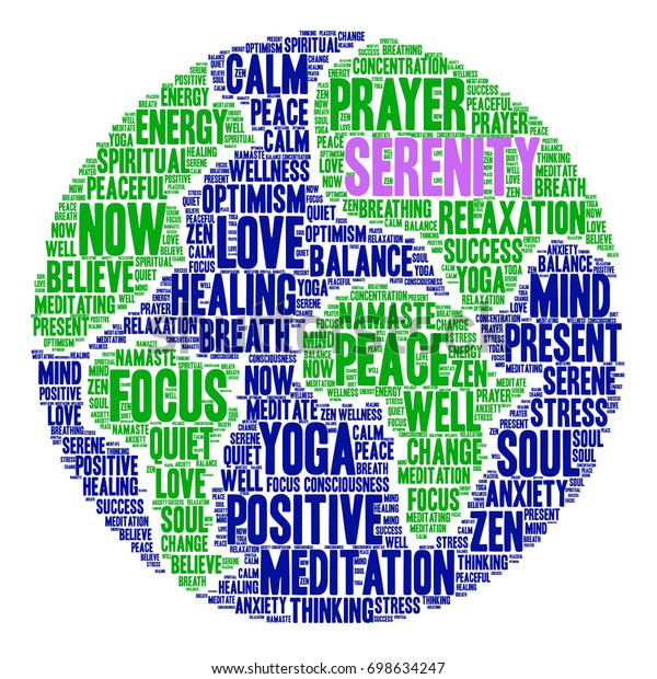 Serenity Word Cloud On White Background Stock Vector (Royalty Free ...