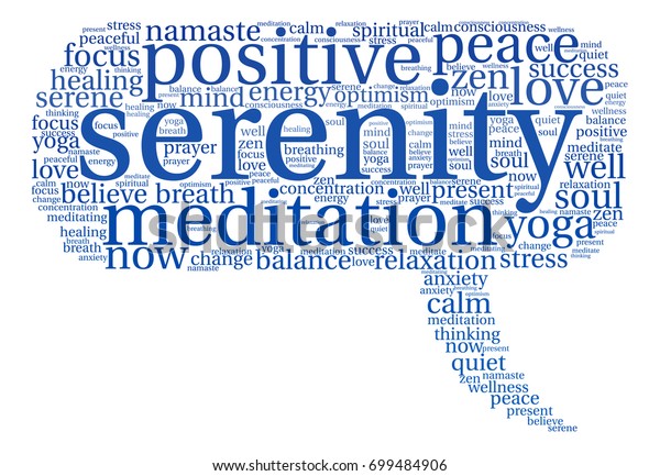 Serenity Word Cloud On White Background Stock Vector (Royalty Free ...
