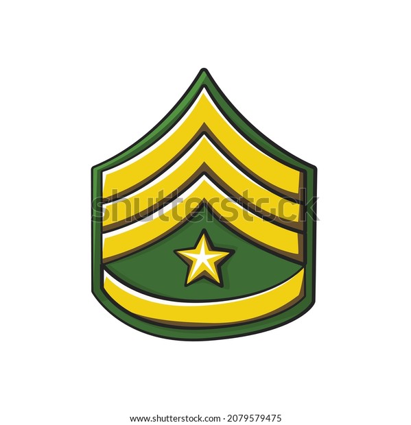 Sergeant Rank Drawing Style Isolated Vector Stock Vector (Royalty Free ...