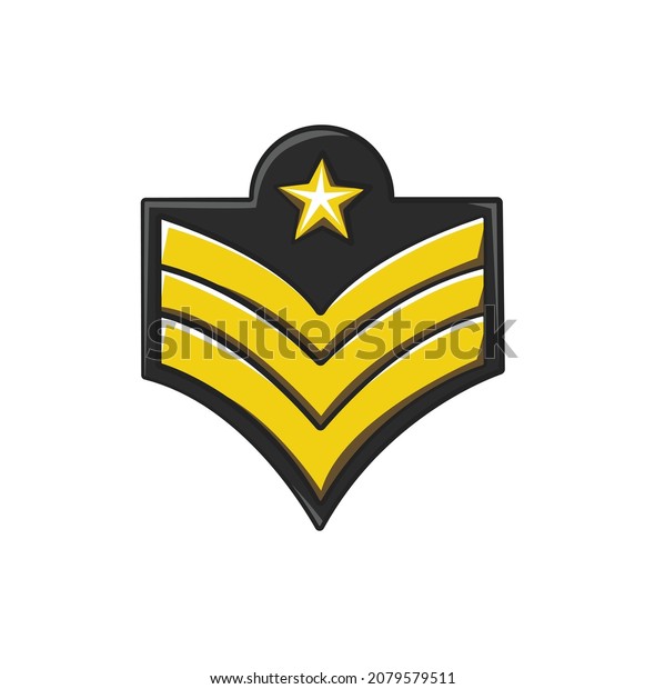 Sergeant Rank Drawing Style Isolated Vector Stock Vector (Royalty Free ...