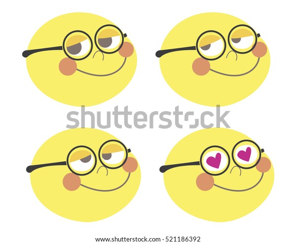 Series Yellow Funny Faces Stock Vector (Royalty Free) 521186392 ...