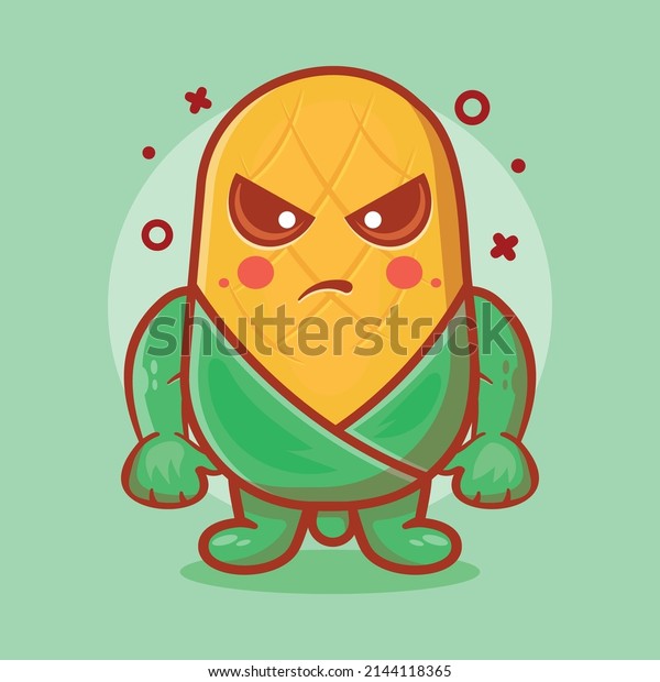 Serious Corn Character Mascot Angry Expression Stock Vector (Royalty ...