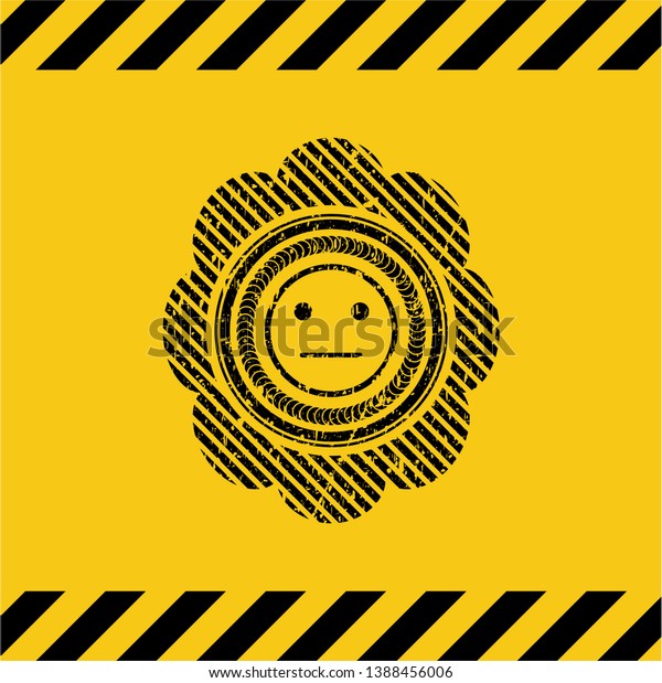 Serious Face Icon Black Grunge Emblem Stock Vector (Royalty Free ...