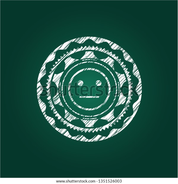 Serious Face Icon Drawn On Blackboard Stock Vector (Royalty Free ...