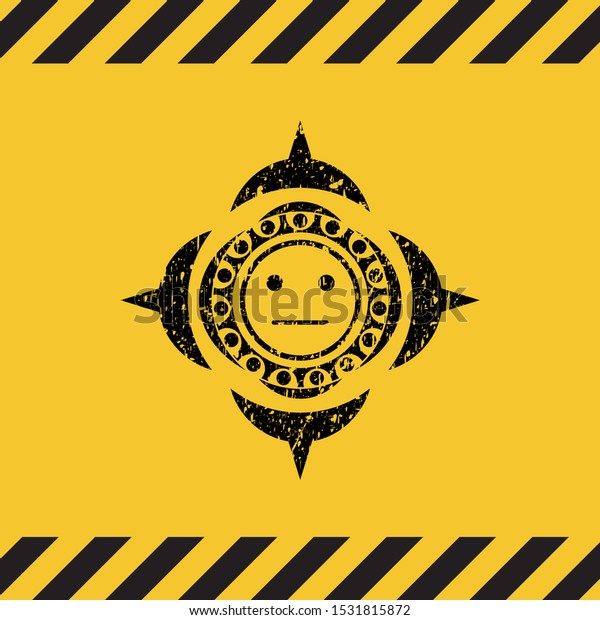 Serious Face Icon Grunge Warning Sign Stock Vector (Royalty Free ...