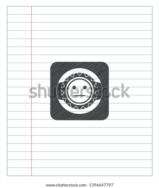 Serious Face Icon Penciled Vector Illustration Stock Vector (Royalty ...