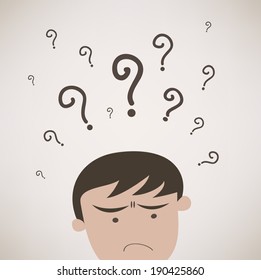 Serious Man Questions Symbol Vector Stock Vector (Royalty Free ...
