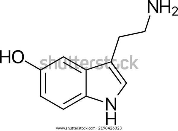 Serotonin Hormone Chemical Structure Made Simple Stock Vector (Royalty ...