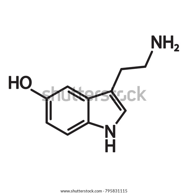 Fórmula química estructural de serotonina. Icono: vector de stock ...